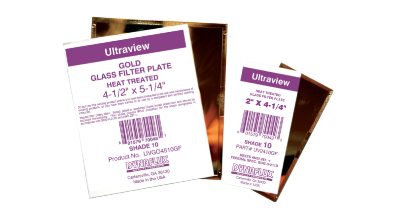 2 X 4 Heat Treated GOLD Glass Shaded Filter Lens | Dynaflux, Inc